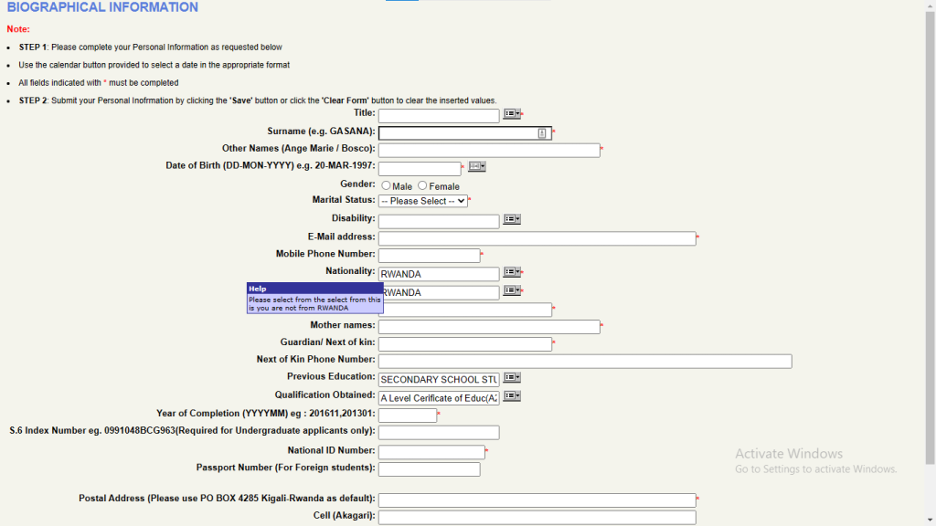 University of Rwanda Step By Step Application Process From Start To ...