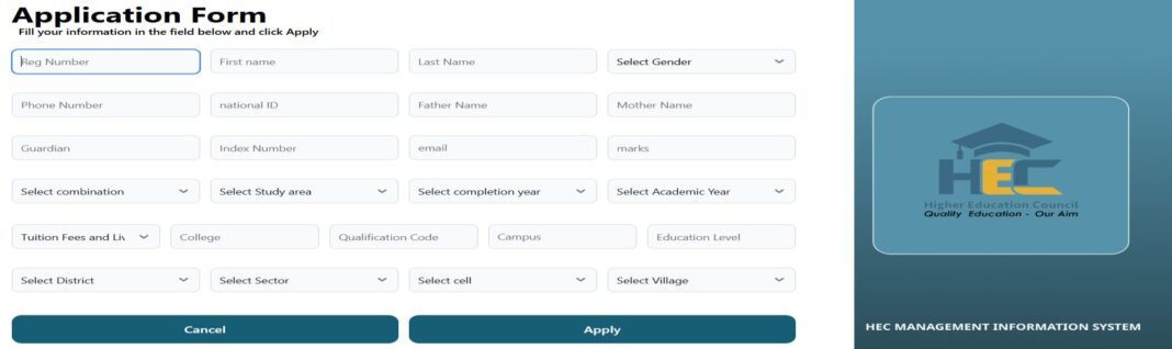 How to use hecmis.hec.gov.rw to apply for loan in University of Rwanda ...