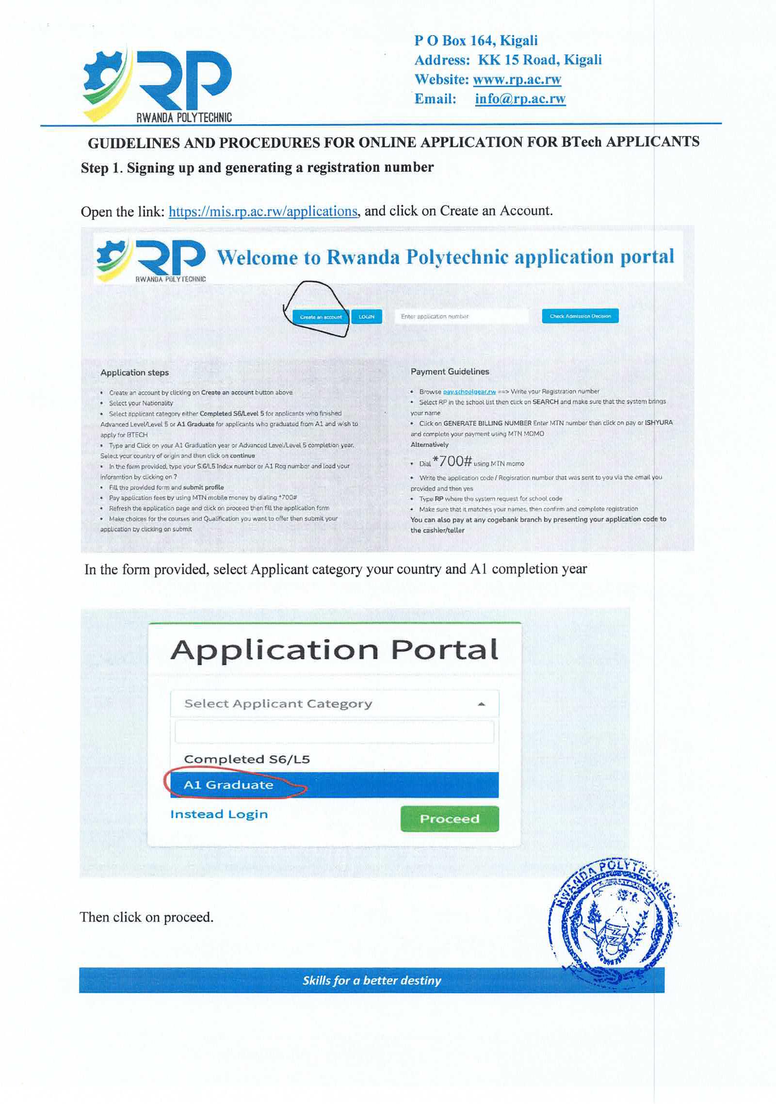 RWANDA POLYTECHNIC APPLICATION PROCESS 2024/2025: GUIDELINES AND ...
