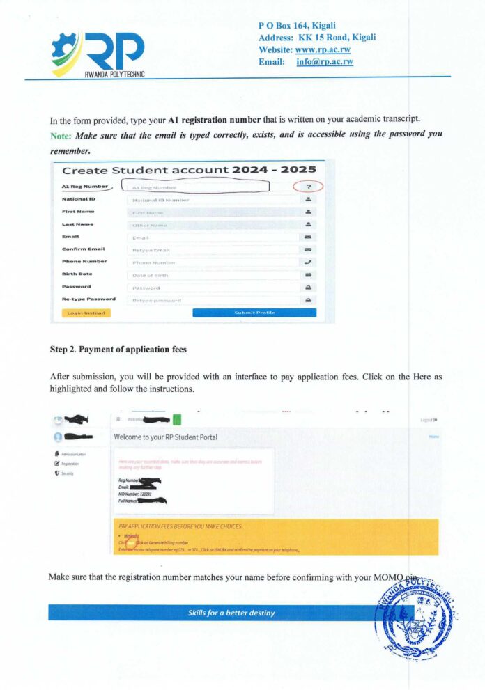 RWANDA POLYTECHNIC APPLICATION PROCESS 2024/2025: GUIDELINES AND ...